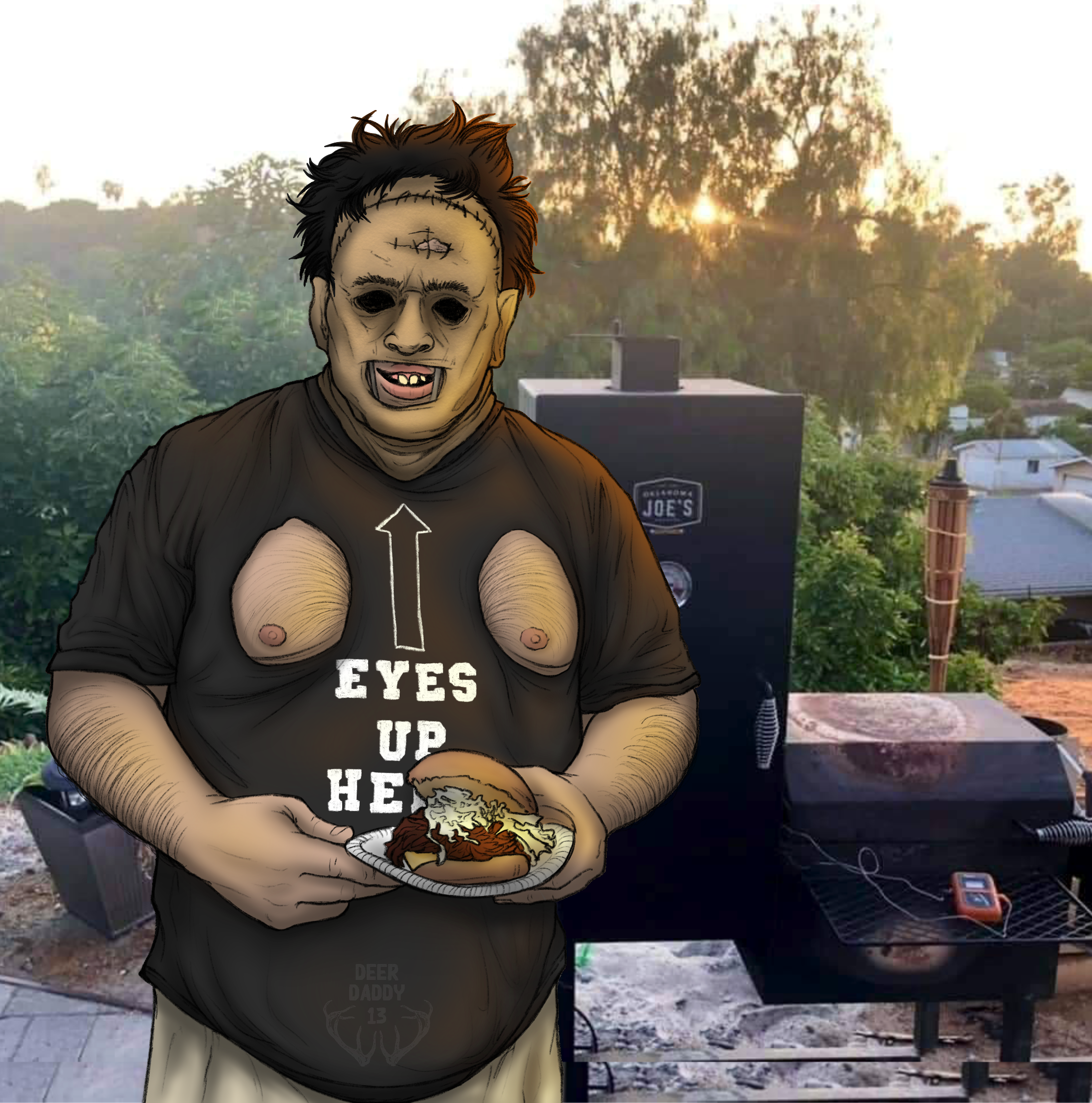 DeerDaddy13 - Eyes up here Leatherface Meme Fanart