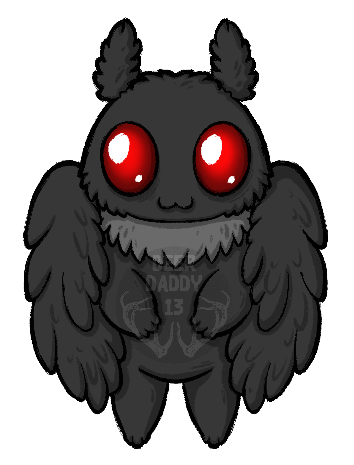 DeerDaddy13 - Chibi Mothman Sticker Design